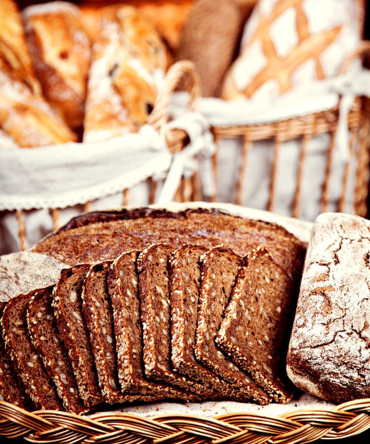 Closeup of Baked Brown Bred Stock Image - Image of grain, nutrition ...