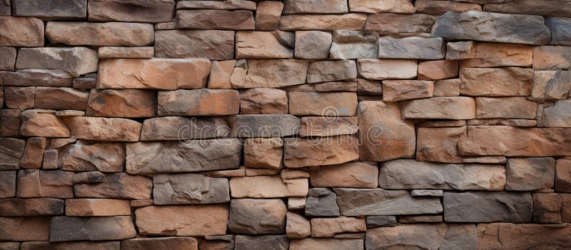Closeup of a Brown Brick Wall Made of Rectangular Building Materials ...