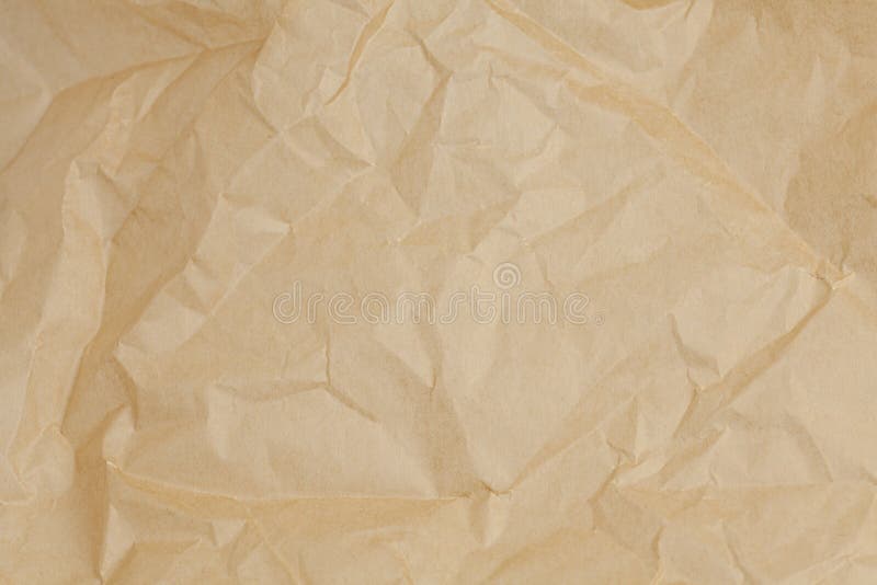 Closeup of Brown Crumpled Baking Paper Texture Background Stock Image ...