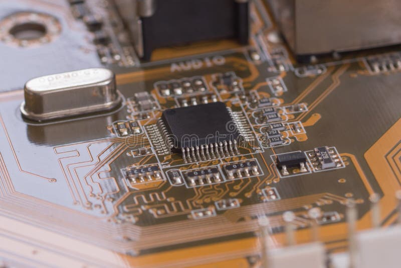 Closeup Brown Electronic Board with Small Depth of Field 2 Stock Image ...