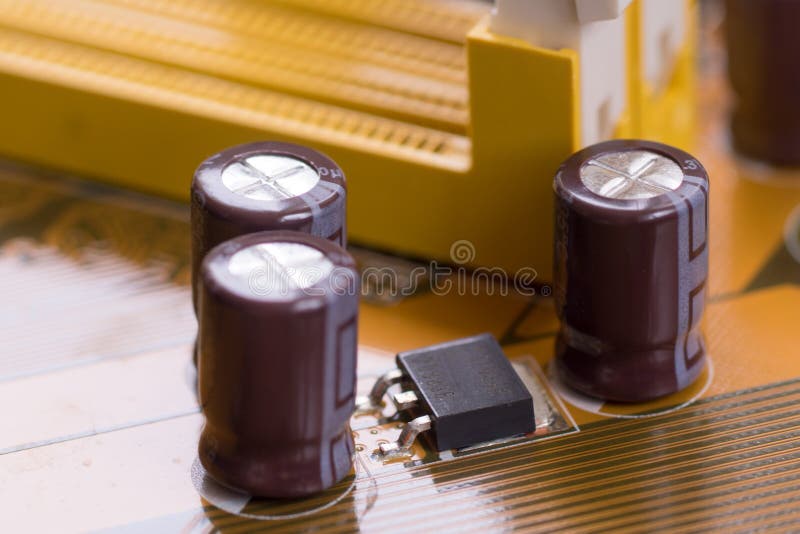 Closeup Brown Electronic Board with Small Depth of Field 1 Stock Photo ...