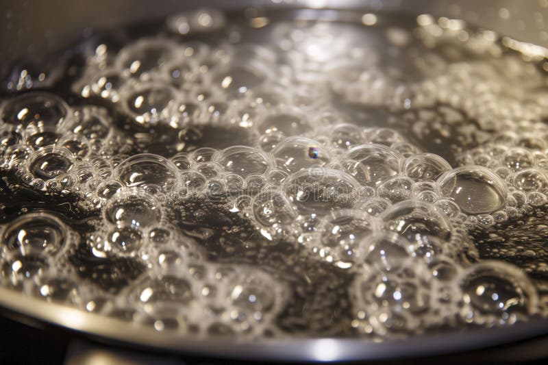 Closeup of Bubbles in Boiling Pot on Stove Stock Photo - Image of ...