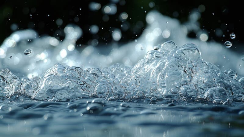 Closeup of Bubbles Forming and Popping on the Surface of Boiling Wate ...