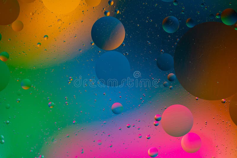 Closeup of Bubbles in Water from Blue and Red To Yellow Colors Stock ...