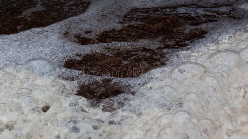 Bubbling Wastewater on the Water Surface in Detail Stock Image - Image ...