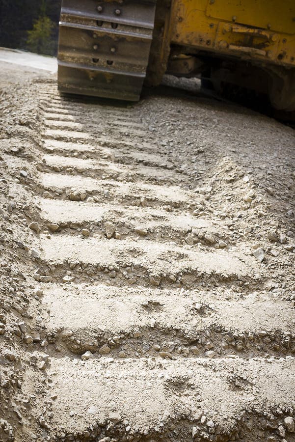 Closeup of a Bulldozer Track in the Dirt Stock Image - Image of ...