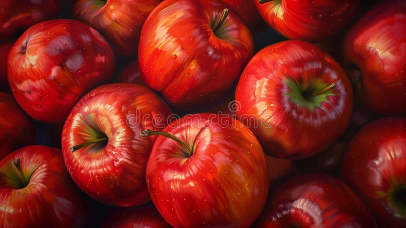 Closeup of a Bunch of Bright Apples Stock Image - Image of group, apple ...
