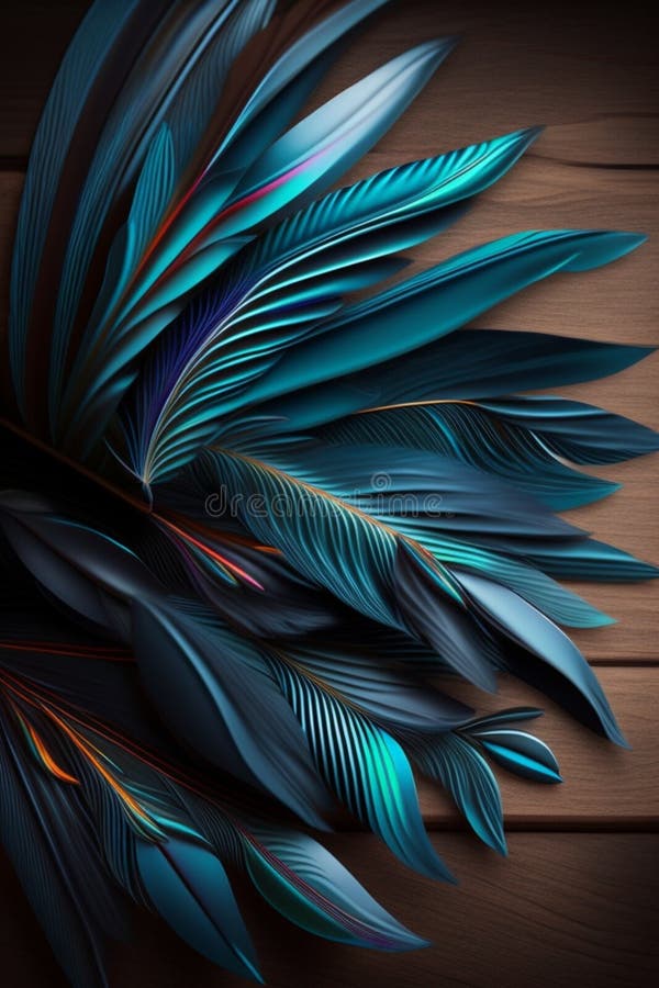 A Closeup of a Bunch of Shiny Turquoise Blue and Teal Color Feathers ...