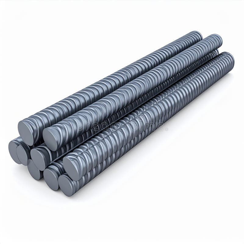 Closeup of a Bundle of Steel Rebar Rods Stock Illustration ...