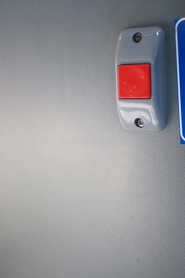 Closeup of Bus Bell Switch for Stop Inside the Public Bus Stock Photo ...