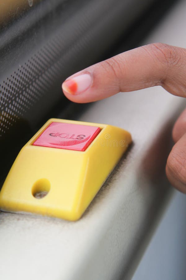 Closeup of Bus Bell Switch for Stop Inside the Public Bus Stock Image ...