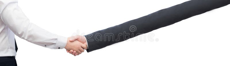 Closeup of a Business Handshake. Long Arm. Stock Photo - Image of ...