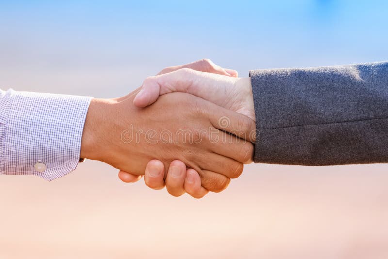 Closeup of Business People Handshake Standing Stock Photo - Image of ...