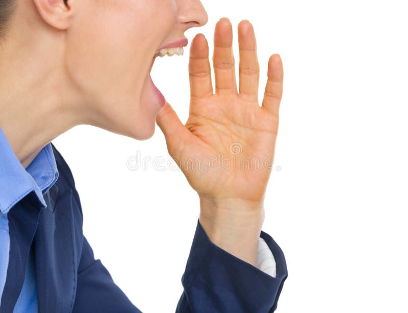 Closeup on Business Woman Shouting Stock Photo - Image of shouting ...