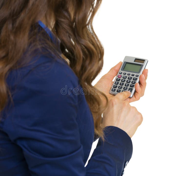 Closeup on Business Woman Using Calculator Stock Photo - Image of ...