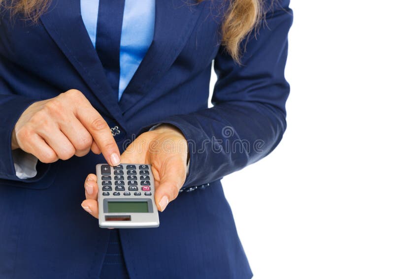 Closeup on Business Woman Using Calculator Stock Image - Image of lady ...