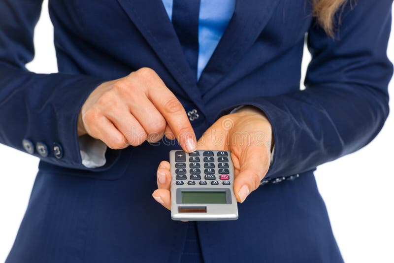 Closeup on Business Woman Using Calculator Stock Image - Image of ...