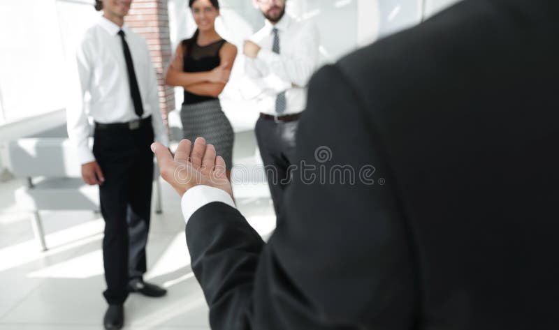 Closeup Businessman Holding Out Hand For A Handshake Stock Image