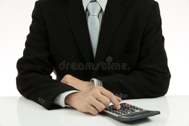 Closeup of a Businessman Using a Calculator Stock Photo - Image of ...