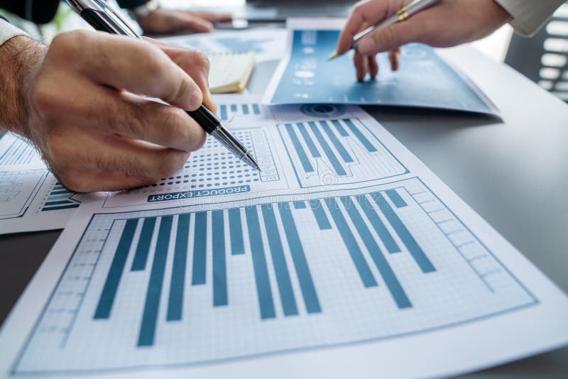 Closeup Busy Analyst Team Discussing Financial Data on Laptop. Fervent ...