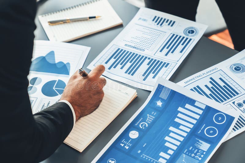 Closeup Busy Analyst Team Discussing Financial Data on Laptop. Fervent ...