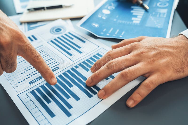 Closeup Busy Analyst Team Discussing Financial Data on Laptop. Fervent ...
