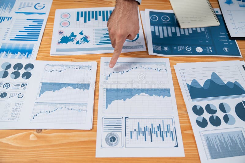 Closeup Busy Analyst Team Discussing Financial Data on Laptop. Fervent ...