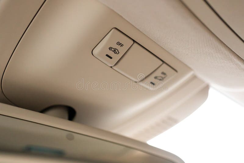 Close-up of Cabin Lights Switch in Car, Light Control Panel Inside a ...
