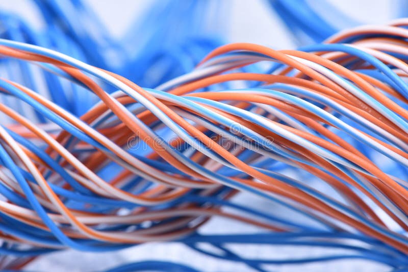 Closeup of Cable and Wire in Computer Network Stock Image - Image of ...