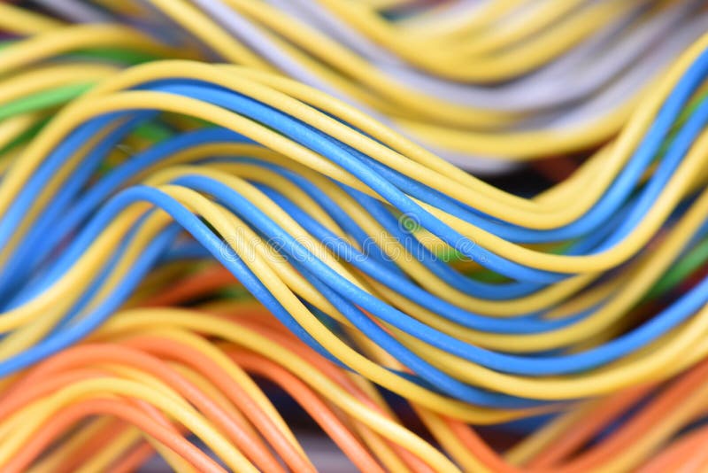 Cable and Wire in Internet Network Systems Stock Image - Image of focus ...
