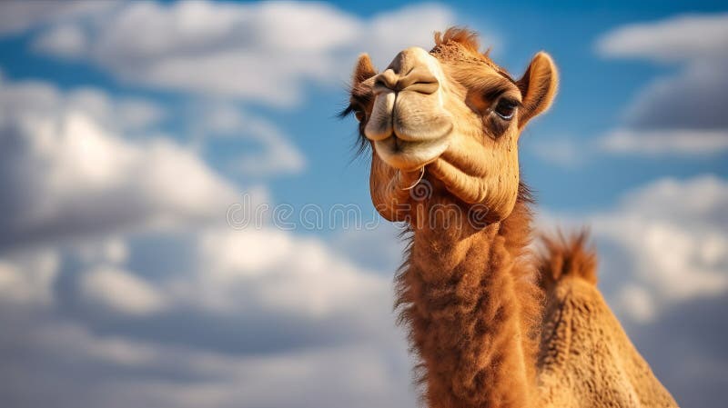 Closeup of a Camel Face Looking Forward. Wildlife Image of a Camel in ...