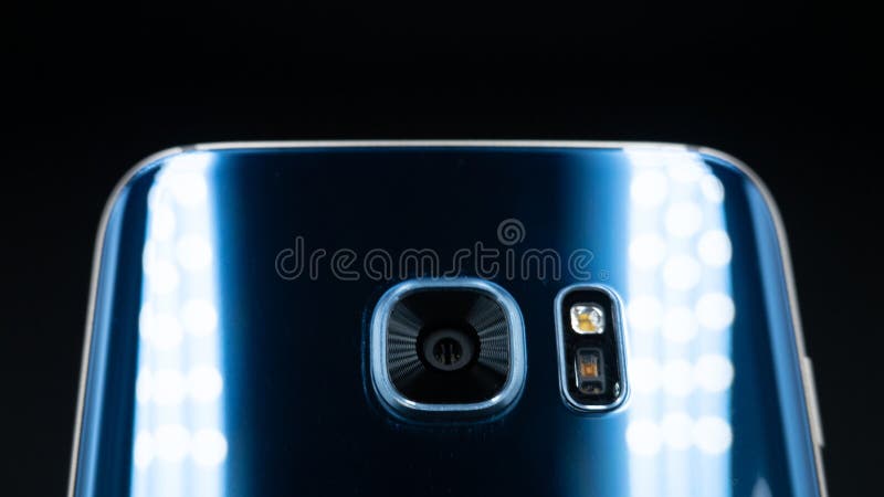 The Back of a Smartphone Showing Its Cameras Stock Image - Image of ...