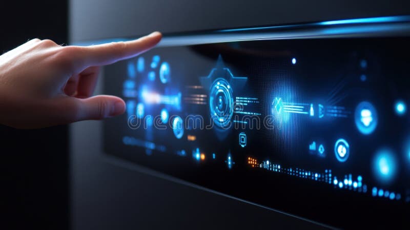 A Closeup Captures the Futuristic Touchsensitive Panel of the Console ...