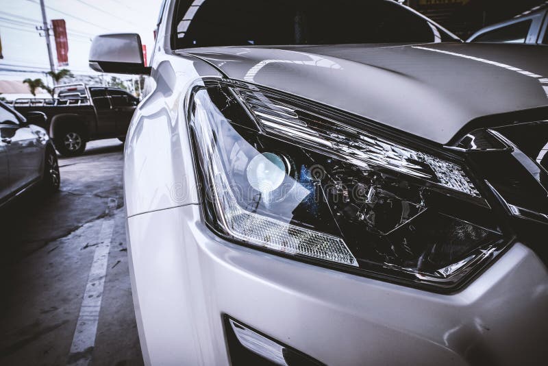 Closeup of car headlight stock image. Image of bulb, headlamp - 87484197