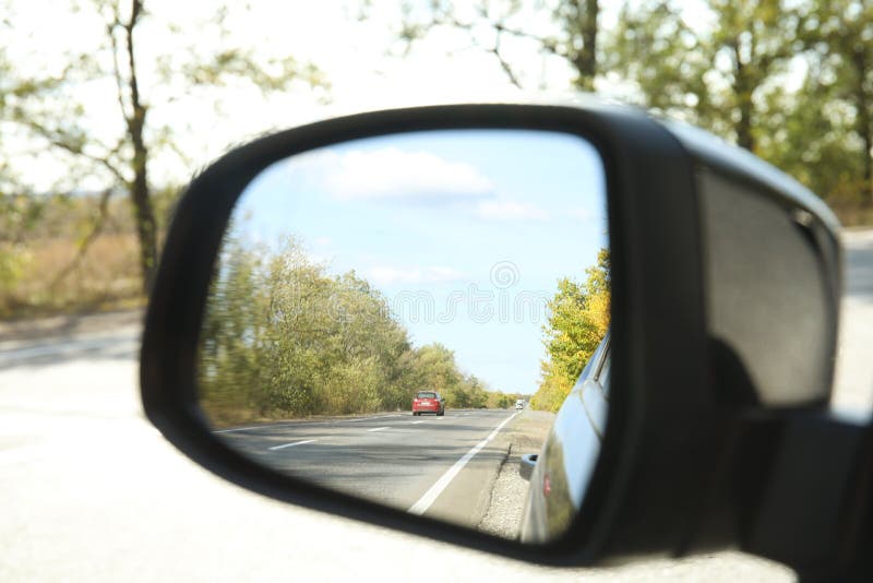 Closeup of Car Side Rear View Mirror Stock Image - Image of speed ...