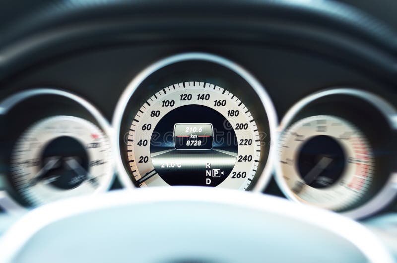 White car speedometer stock photo. Image of equipment - 30101370