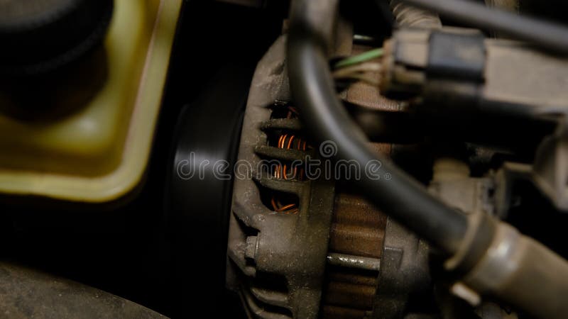 Closeup Car Timing Belt in Car with Working Engine Stock Photo - Image ...