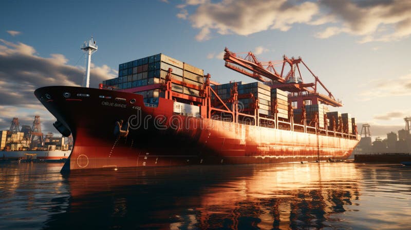 Closeup Cargo Ship Front View Stock Image - Image of cargo, vessel ...
