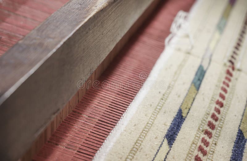 Closeup of carpet loom stock image. Image of machine - 109691311