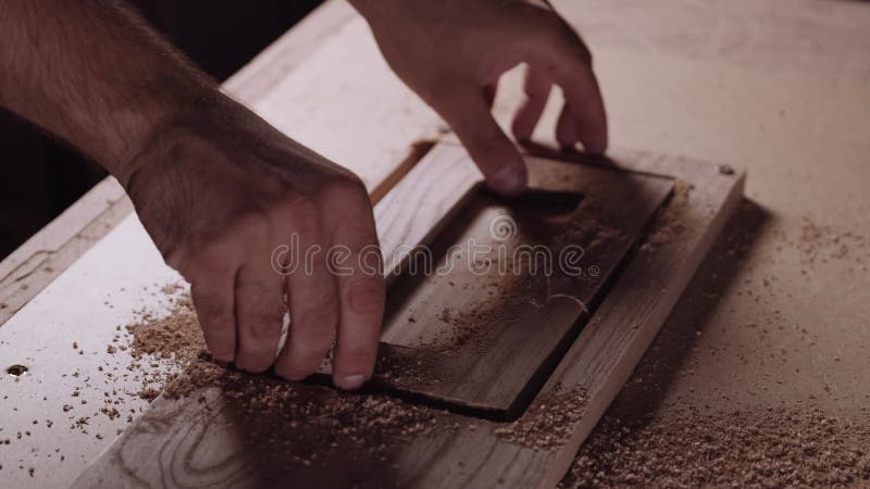 Closeup of a Carved Wooden Work at a Workshop Stock Video - Video of ...