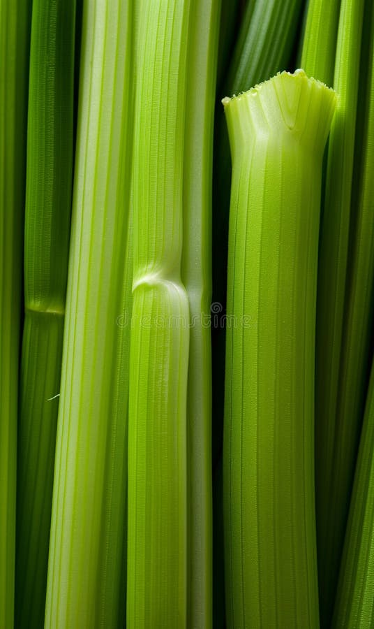 A Closeup of the Celery Texture, Showcasing Its Smooth and Slightly ...