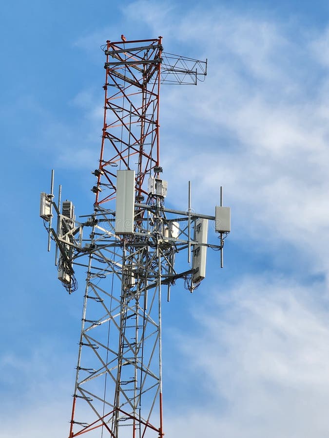 Closeup Cellular Tower stock photo. Image of industry - 280042388