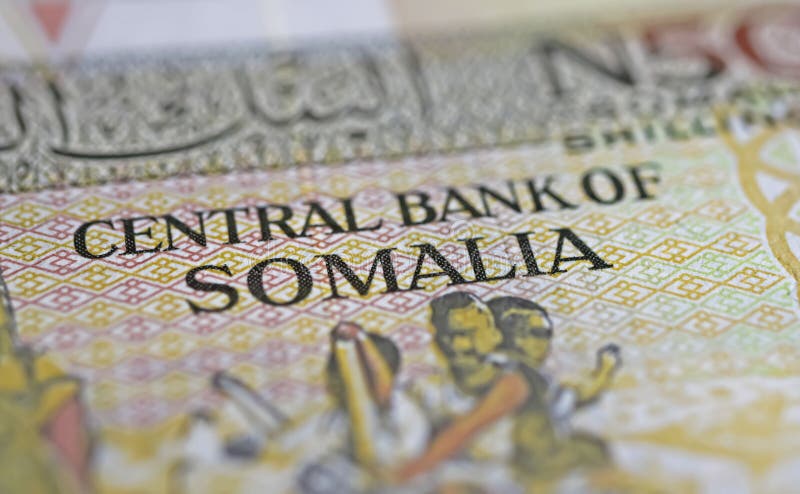 Closeup of Central Bank of Somalia Shilling Banknote Stock Image ...
