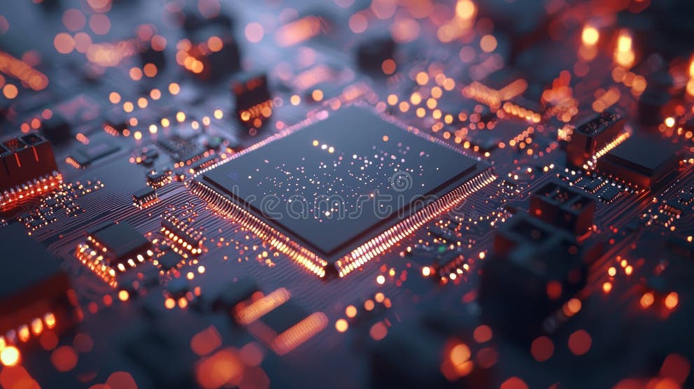 Closeup of the Central Processing Unit (CPU), the Brain of the Computer ...