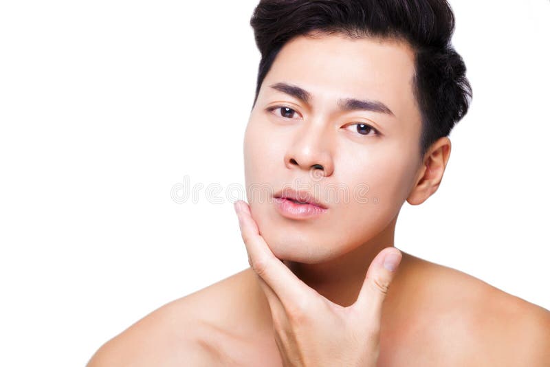 Closeup Charming Young Man Face Stock Photo - Image of closeup ...