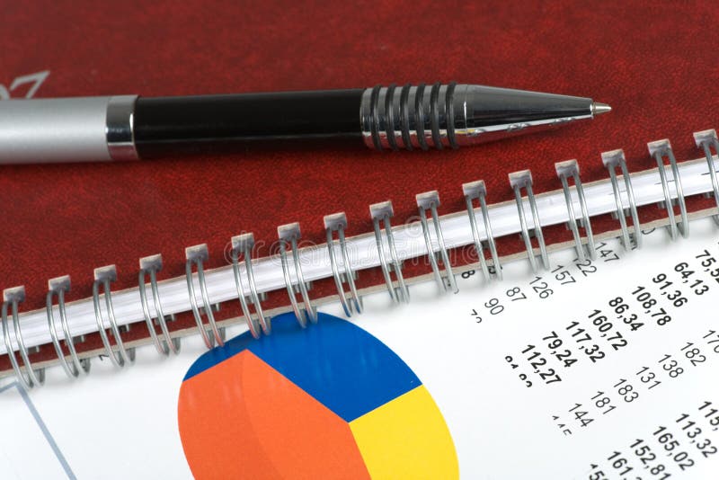 Closeup of a Chart with a Pen Stock Image - Image of figures ...