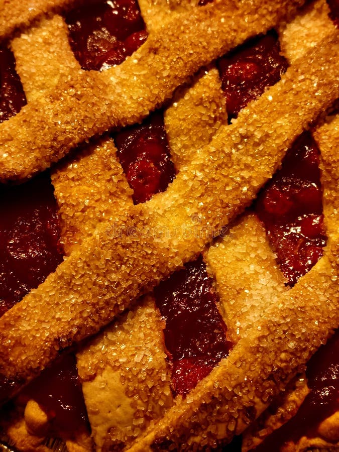 Closeup of Cherry Pie Lattice Stock Photo - Image of crystals, closeup ...