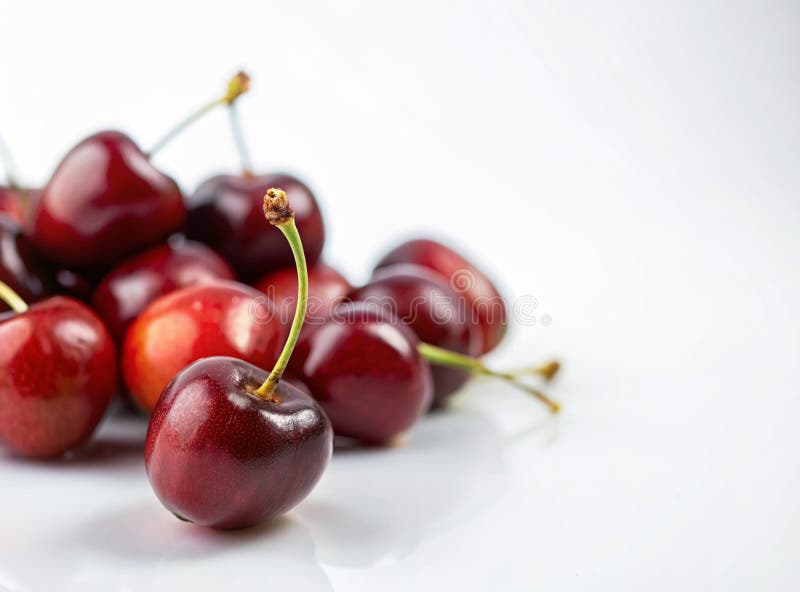 Closeup of Cherry Pieces Isolated Stock Illustration - Illustration of ...