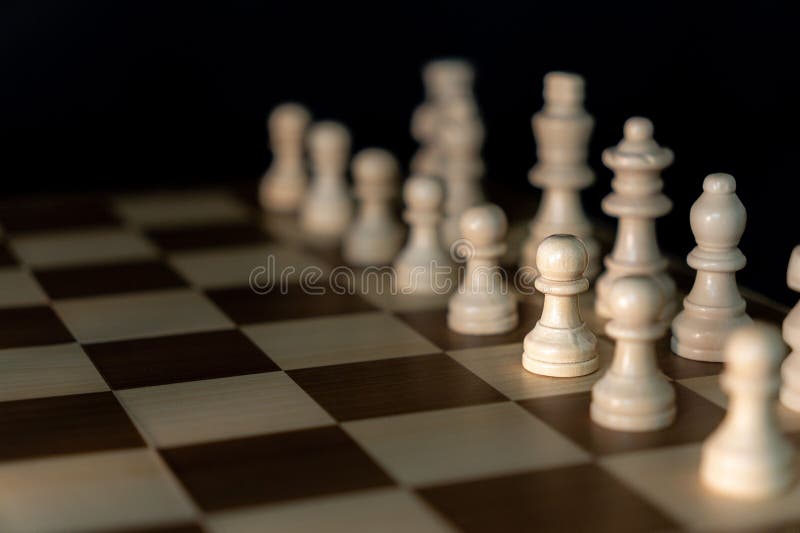 Closeup of a Chessboard Set Up in Its Beginning Position Featuring ...