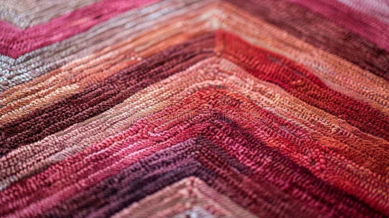 A Closeup of the Chevron Pattern on a Rug Highlighting the Beautiful ...